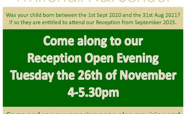 Whitehall Nursery and Infant School - Reception Open Evening for those ...